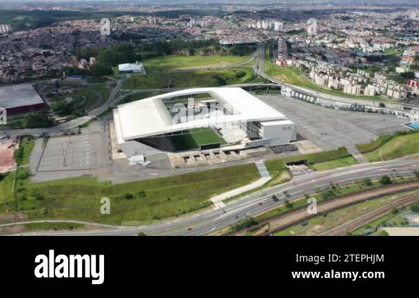 Stunning landscape of sports centre at downtown district of Sao Paulo ...