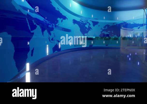 World Map With Studio Background Stock Video Footage - Alamy