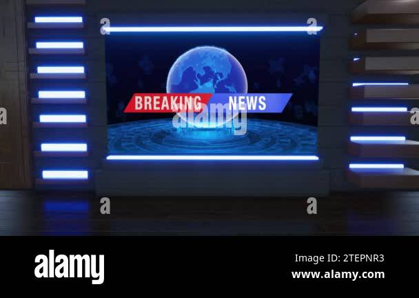 News Studio, Backdrop For TV Shows .TV On Wall.3D Virtual News Studio ...