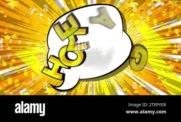 Home Garden. Motion poster. 4k animated Comic book word text moving on ...