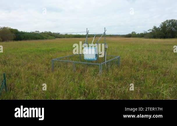 Station science research for studying wetlands meadows, drone aerial ...