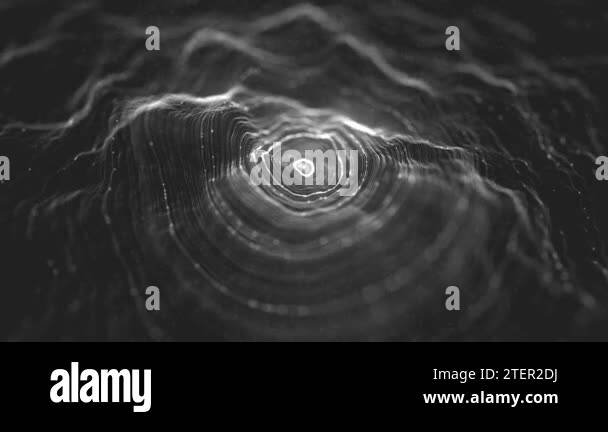 Abstract Digital Concentric Rings And Data Lines Loop/ 4k animation of ...