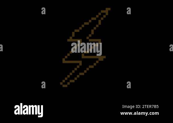 Animated neon lightning pixels on black screen background Stock Video ...