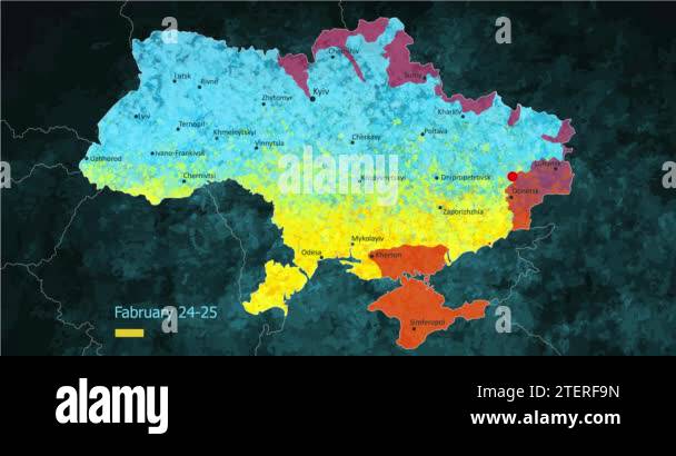 Animated map of Russian invasion and location of air strikes and ...