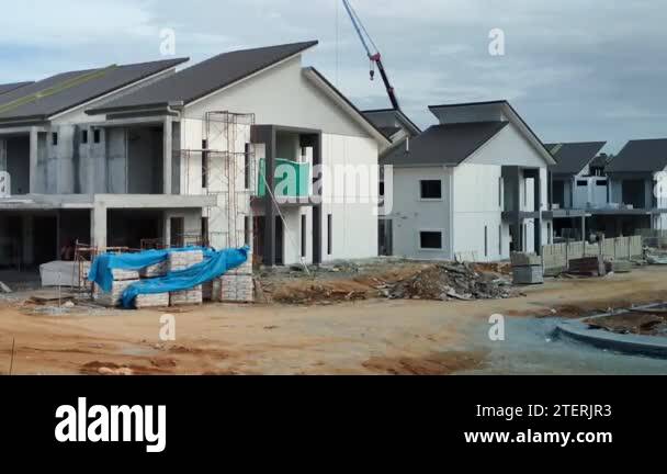 New double-story terrace house under construction in Malaysia. Designed ...