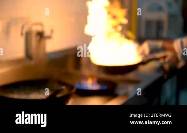 Professional kitchen gas cooker hob Stock Videos & Footage - HD and 4K ...