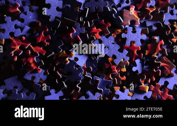 Background of Colored Puzzle Pieces that Slowly Rotating ...