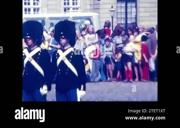 copenhagen,Denmark april 18 1970:soldiers marching in denmark in the ...