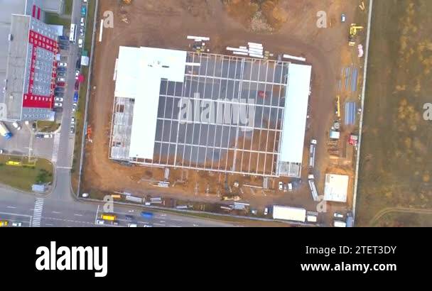 Construction of a modern industrial building. Construction of an ...