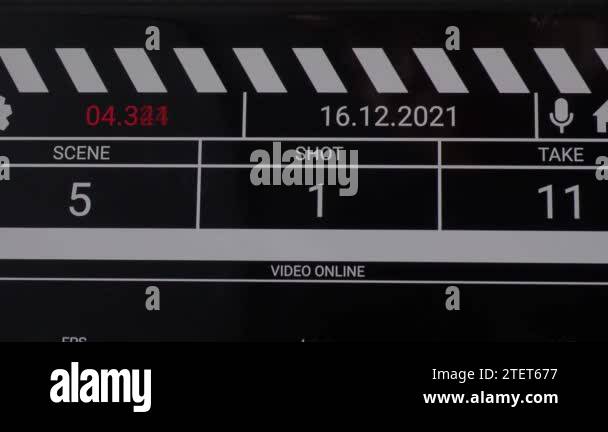 Digital Film slate. Movie clapper board interface. Digital number ...