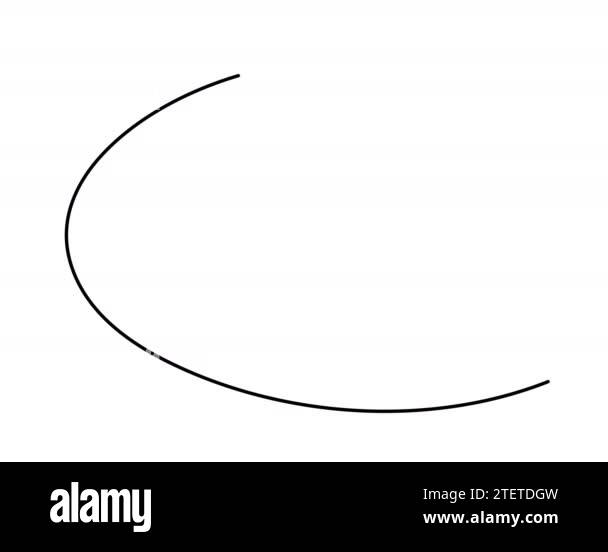 drawing Animation of a sketch of a hand-drawn circle. 4K animation ...