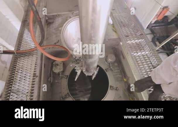 Tank truck cleaning operations. Tanker is in chemical cleaning ...