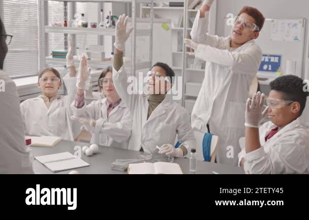 Students in laboratory having science lesson Stock Videos & Footage ...