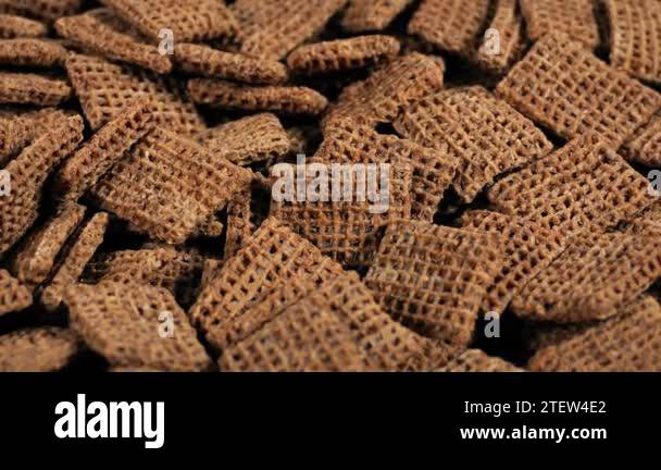 Cereal Bran Squares Rotating Slowly Stock Video Footage - Alamy