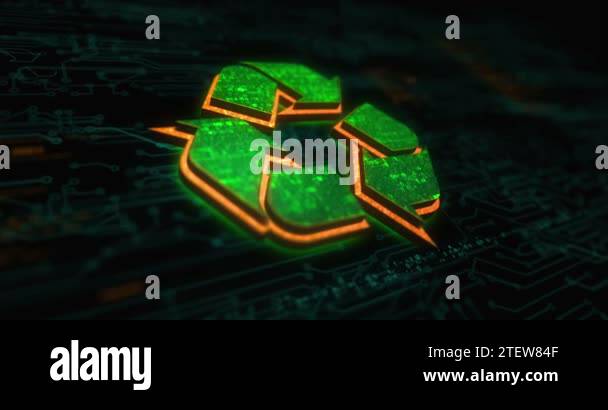 Recycling icon, ecology, electronic waste data management and ...