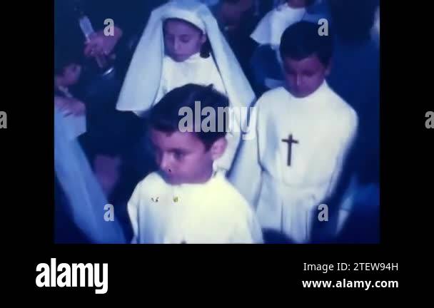 Scene of the ceremony of the first Christian communion in 70's Stock ...