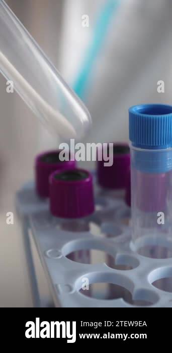 Process of coronavirus PCR antigen testing examination by nurse medic ...