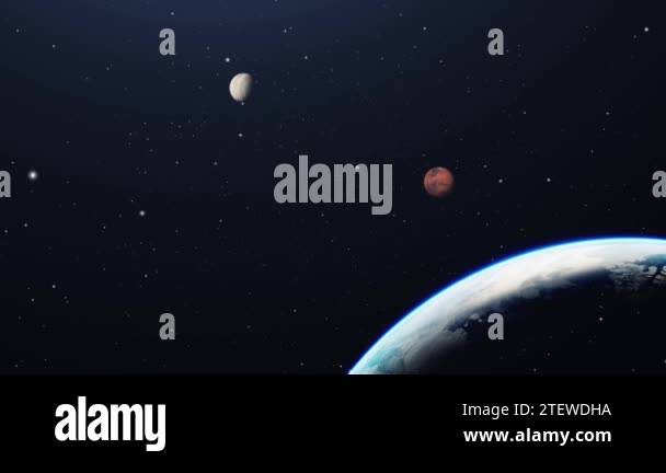 the surface of the earth and other planets, solar system Stock Video ...