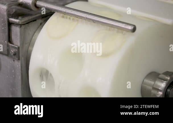 Handmade process production mozzarella cheese making manually cheese ...