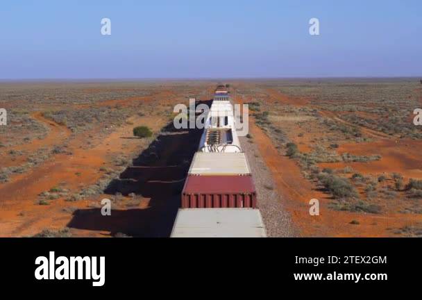 Freight train on the transcontinental railway line in Pimba, South ...