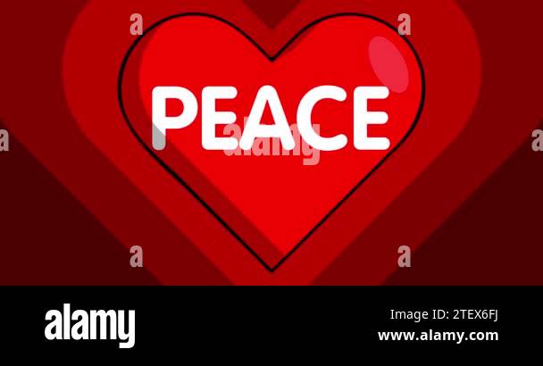 Heart Shape with Peace text, Red beating Love symbol. Life, Health and ...