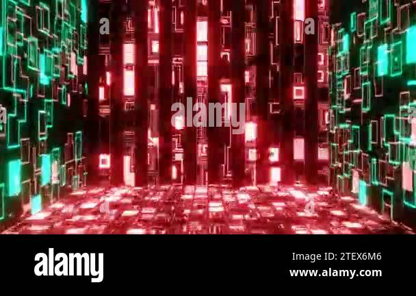 4K 3D animation. Abstract technology big data background concept. Motion of digital data flow ...