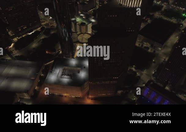 This video is of an aerial of downtown Houston at night. This video was ...
