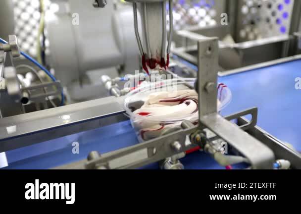 Production robot. Robotic production. Modern technology at the ice ...