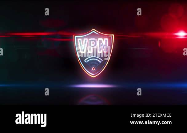 Vpn Neon Sign Concept Virtual Private Network Symbol Security
