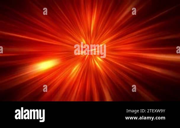 Looped animation abstract futuristic radial glow orange shine light ...