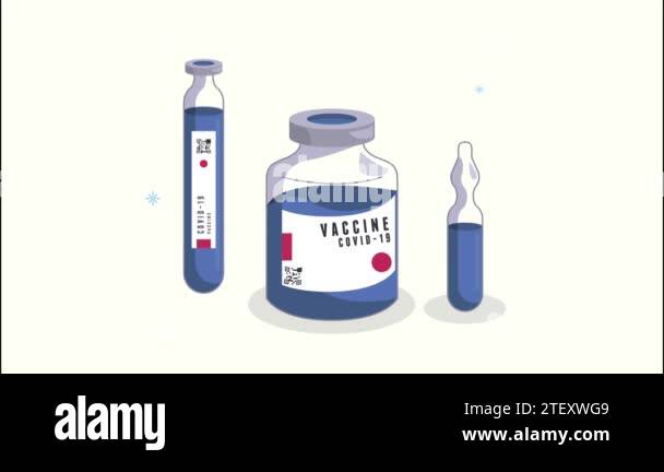 covid19 vaccine campaign animation with vials Stock Video Footage - Alamy