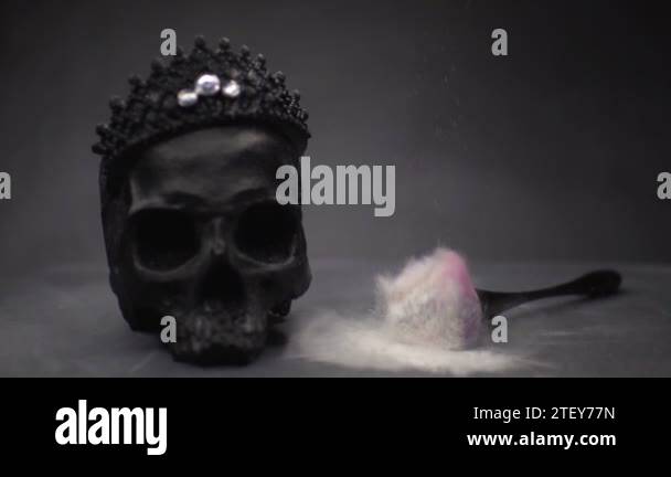 white powder flies on the skull Stock Video Footage - Alamy