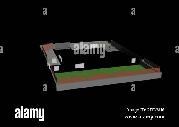 Home construction. Build structure. Time-lapse 3d animation showing a ...