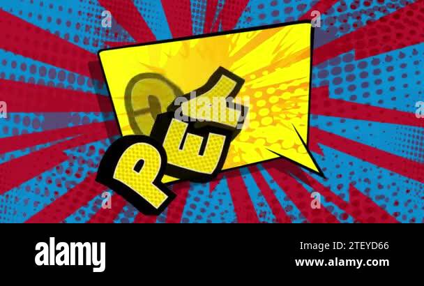 Peace. Motion poster. 4k animated Comic book word text moving on ...