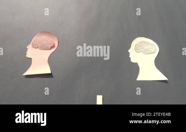 Human hand isolating Two Separate People Human Brain Within Human Head ...