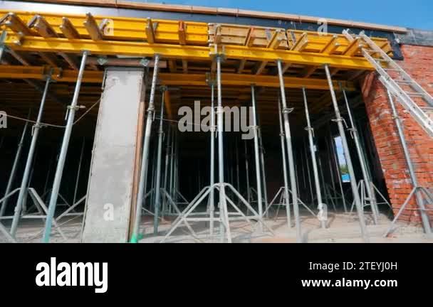 The process of creating a floor. Formwork flooring. Exterior of a ...