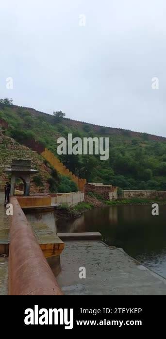 sagar lake jaipur,behind amer fort jaipur,rajasthan Stock Video Footage ...