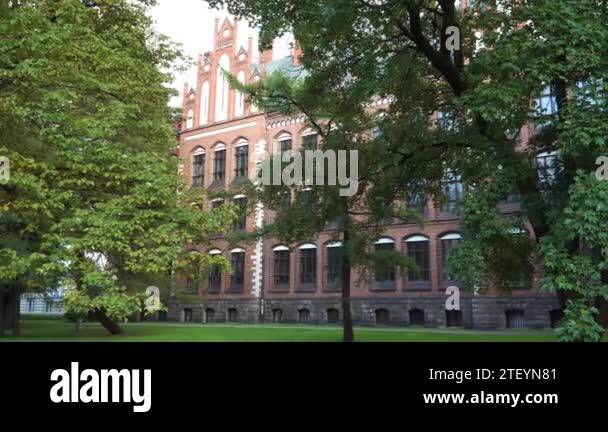 The Art Academy of Latvia red brick building, built in Neo-Gothic style ...