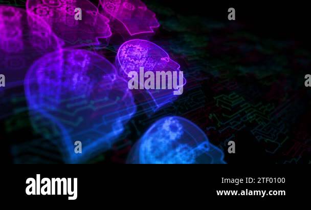 Artificial intelligence technology AI and deep learning hologram symbol ...