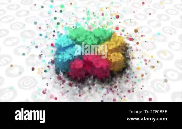 Logo of spots on white background. Motion. Colored spots form logo ...