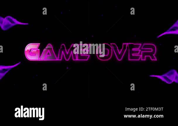 Animation of game over and please insert coin text with lines over ...