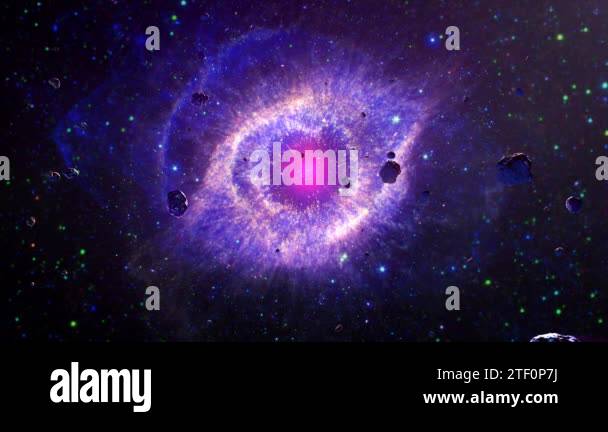 Galaxy Space flight exploration space rock scence through outer space ...