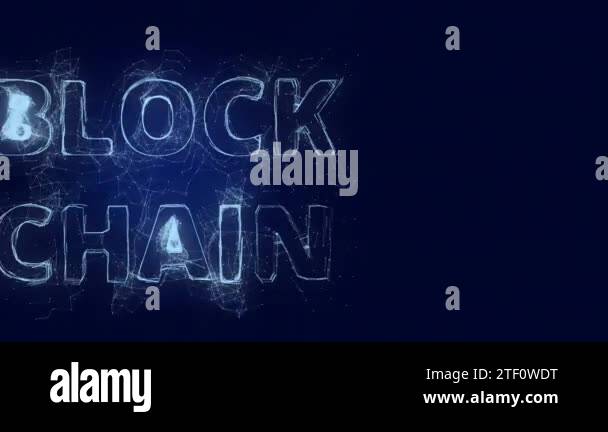 Block Chain attack title with plexus effect. Connected lines with dots ...