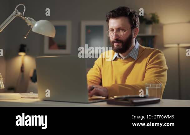 Man is scared, terrified, aghast emotion. Frightened bearded man with ...