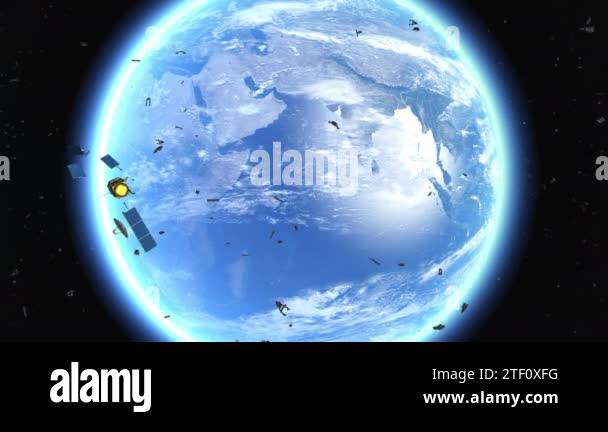 Space debris from defective satellite due to orbital collisions and ...