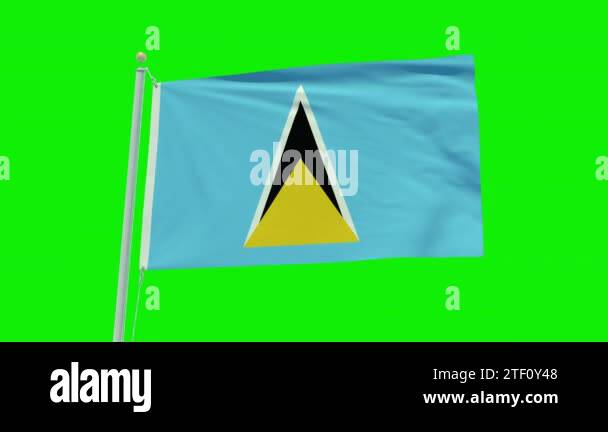 Seamless loop animation of the Saint Lucia flag on a green screen ...