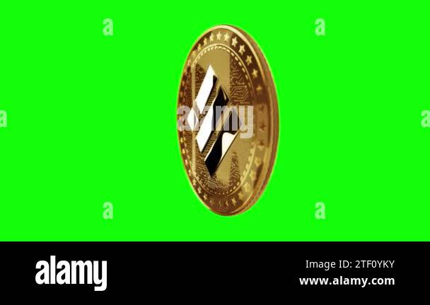 Binance BUSD stablecoin cryptocurrency isolated gold coin on green ...