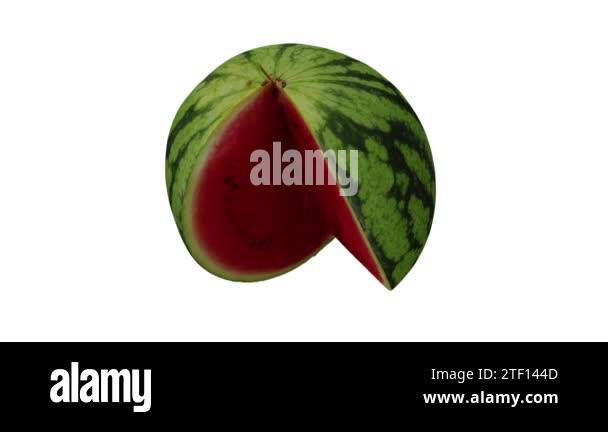 Realistic render of a rolling cut Watermelon on white background. The ...