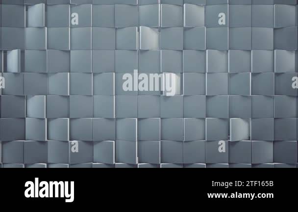 Abstract design surface consisting of square plates rotating with ...