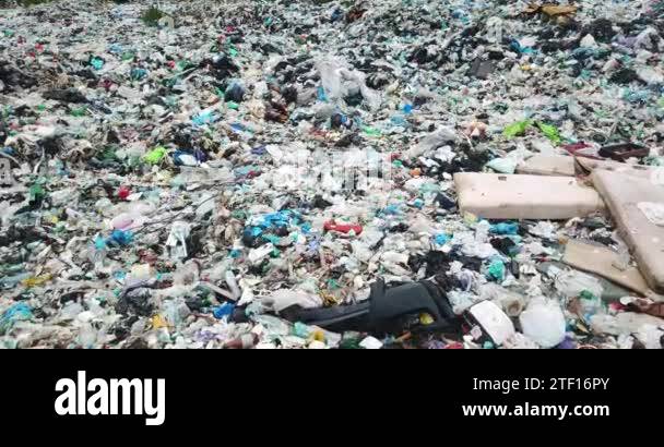 Environmental disaster on the shores of the ocean, plastic waste is ...